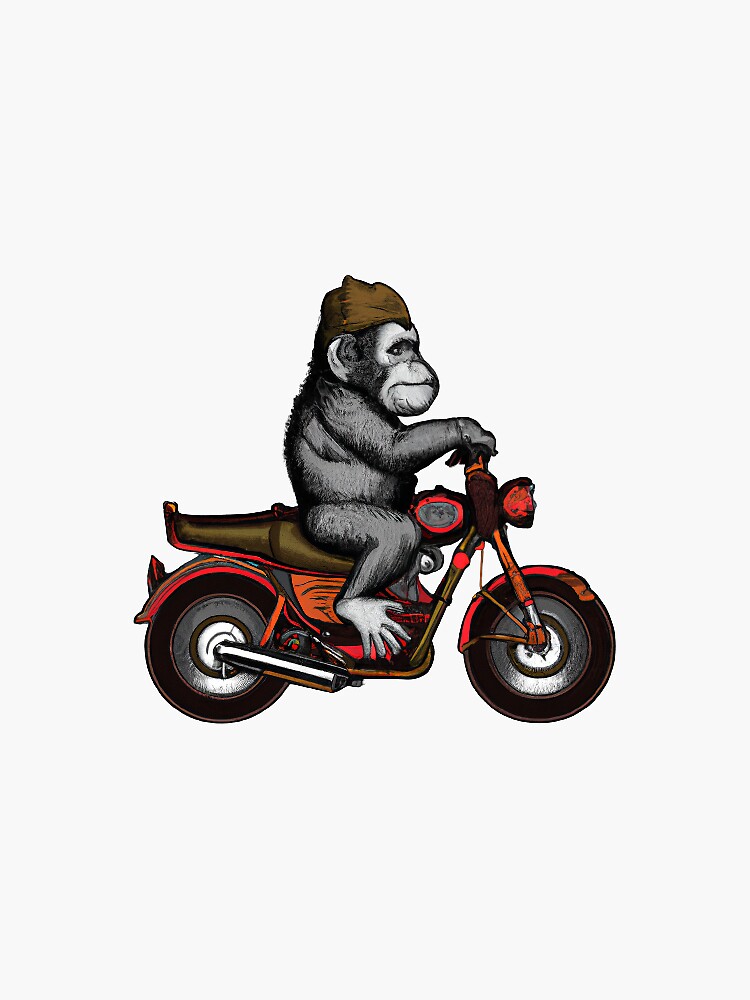 "Bored Ape Riding a Motorcycle" Sticker for Sale by Junkster- | Redbubble