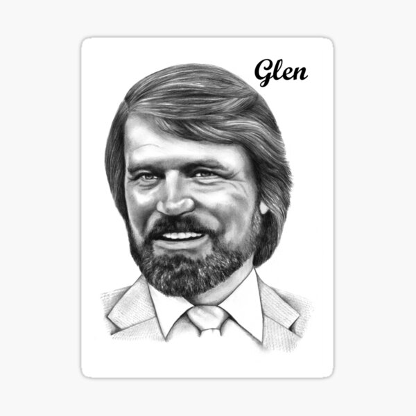 "Glen Campbell " Sticker for Sale by LittleBowPeeps | Redbubble