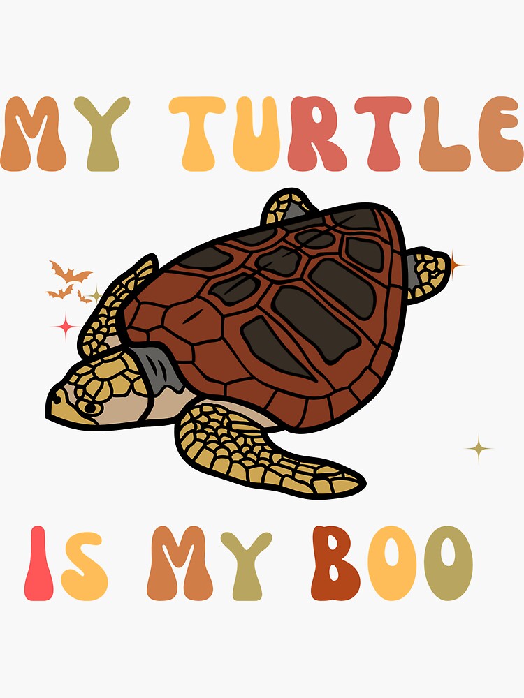 "My turtle is my Boo" Sticker for Sale by evanyart | Redbubble