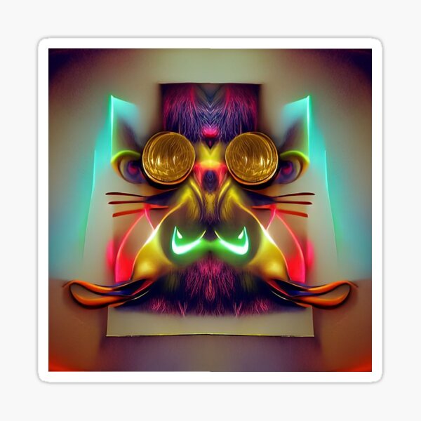 "Neon Ape painting" Sticker for Sale by Byterra-Artech | Redbubble