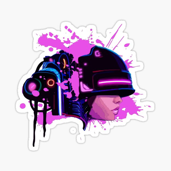 "Vr Girl Pink Splash" Sticker for Sale by DistortedBrain | Redbubble