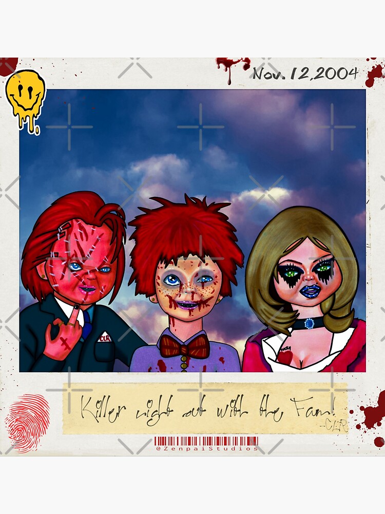"Chucky Family Photo" Sticker for Sale by Zenpaistudios | Redbubble