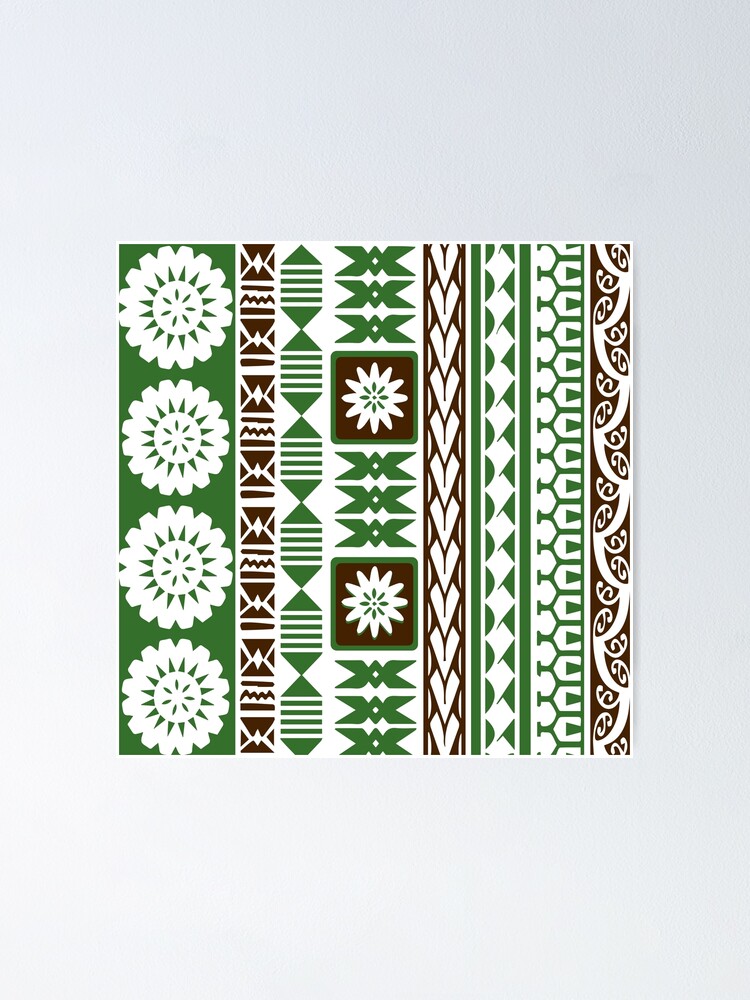 "Green Fijian Tapa Cloth Design" Poster for Sale by Alafina2019 | Redbubble