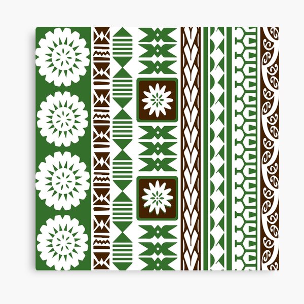 "Green Fijian Tapa Cloth Design" Canvas Print for Sale by Alafina2019 ...