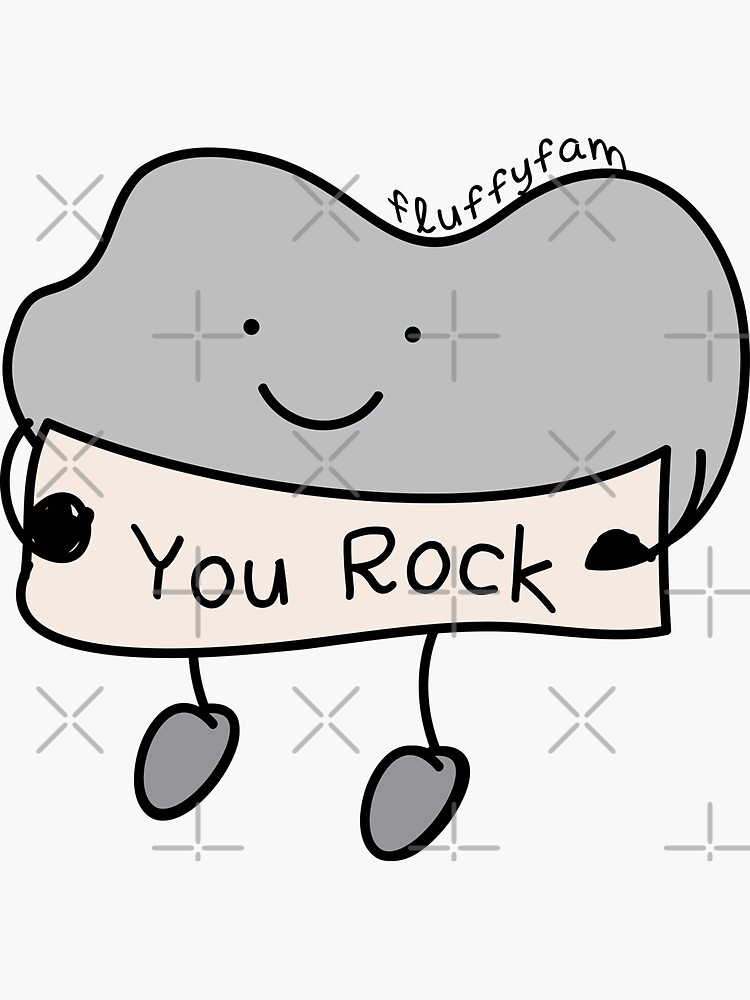 "You Rock cute motivational quote" Sticker for Sale by fluffyfamcraft ...
