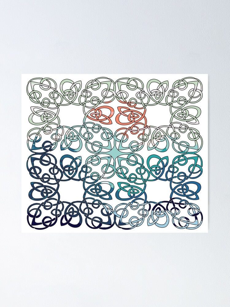 "Red Sun Blue Ocean Celtic Knot" Poster for Sale by damonasplace ...