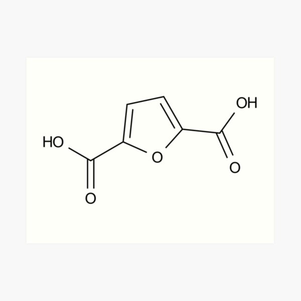 "2,5-furandicarboxylic acid (FDCA) chemical molecule" Art Print by ...