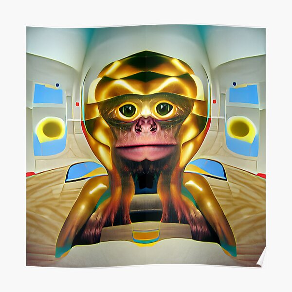 "Gold Ape painting" Poster for Sale by Byterra-Artech | Redbubble