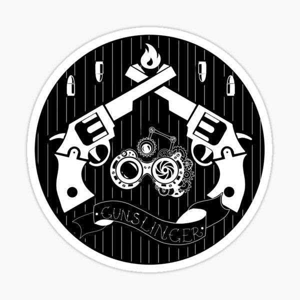 "Gunslinger D&D minimalist logo" Sticker for Sale by DnDClub | Redbubble