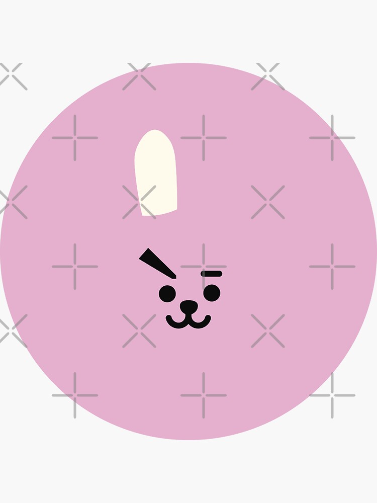 "BT21 Cooky Face Minimalist Subtle Pattern" Sticker for Sale by Llio ...