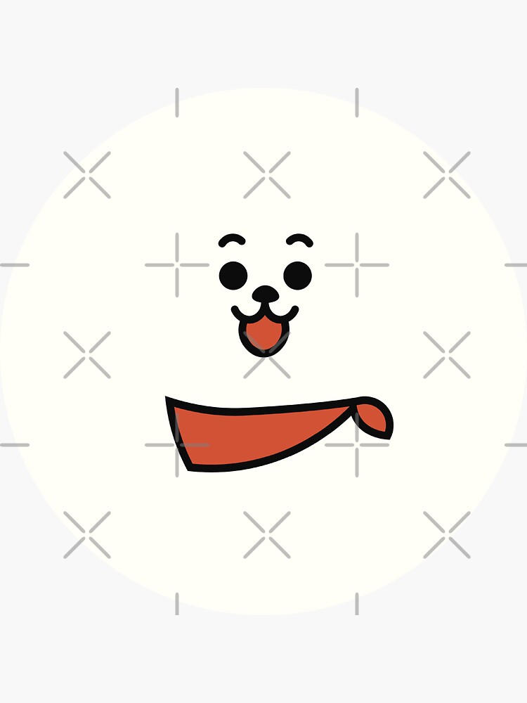 "BT21 RJ Face Minimalist Subtle Pattern" Sticker for Sale by Llio-Made ...