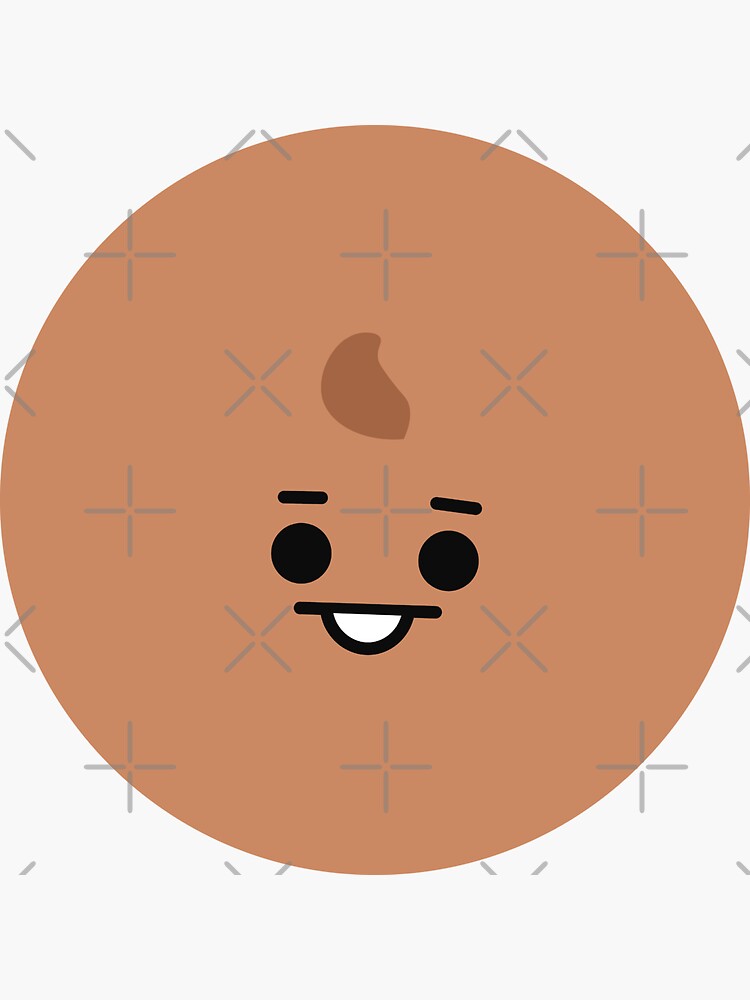 "BT21 Shooky Baby Face Minimalist Subtle Pattern" Sticker for Sale by ...