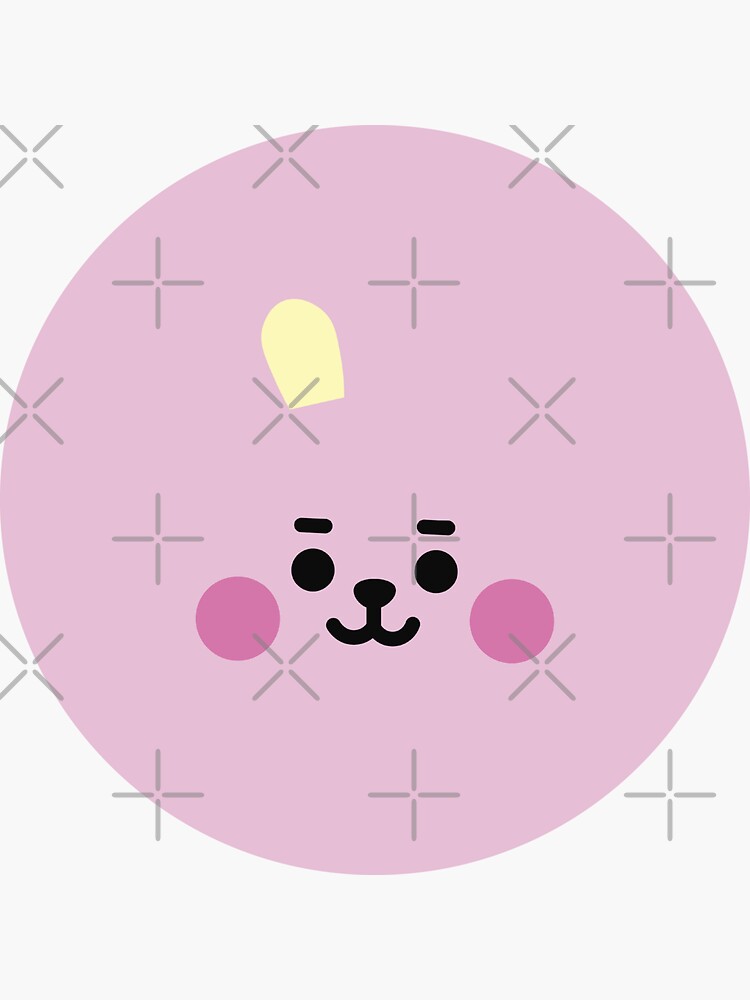 "BT21 Cooky Baby Face Minimalist Subtle Pattern" Sticker for Sale by ...
