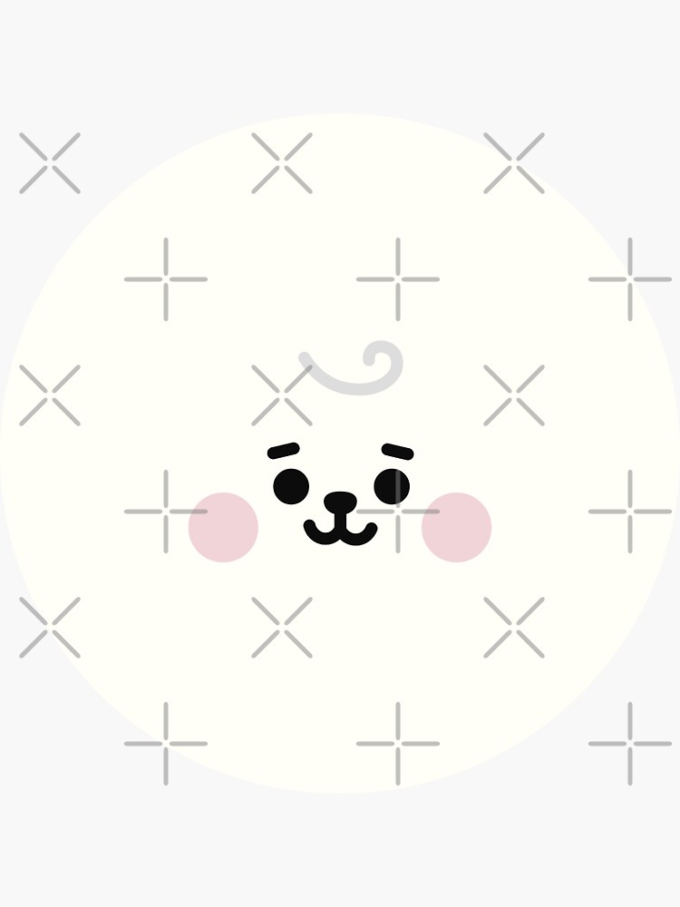 "BT21 RJ Baby Face Minimalist Subtle Pattern" Sticker for Sale by Llio ...