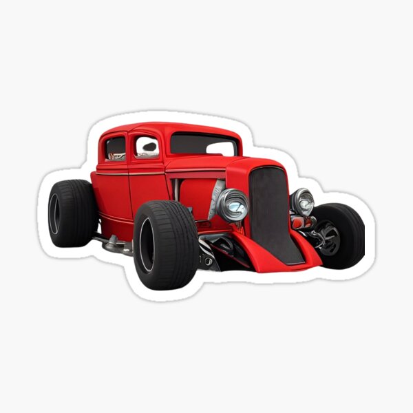 "Red vintage 32’ Ford hot rod diecut sticker " Sticker for Sale by ...