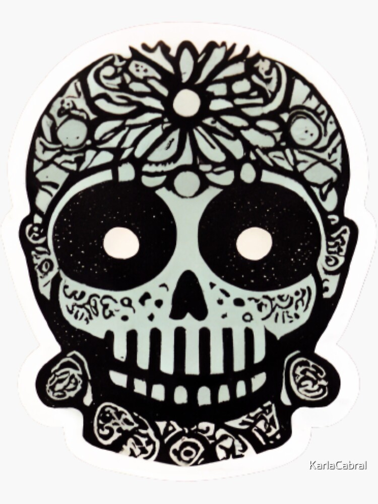 Pegatina «STICKER DIA DE MUERTOS, CALAVERA DE AZUCAR, SUGAR SKULL, CON ...