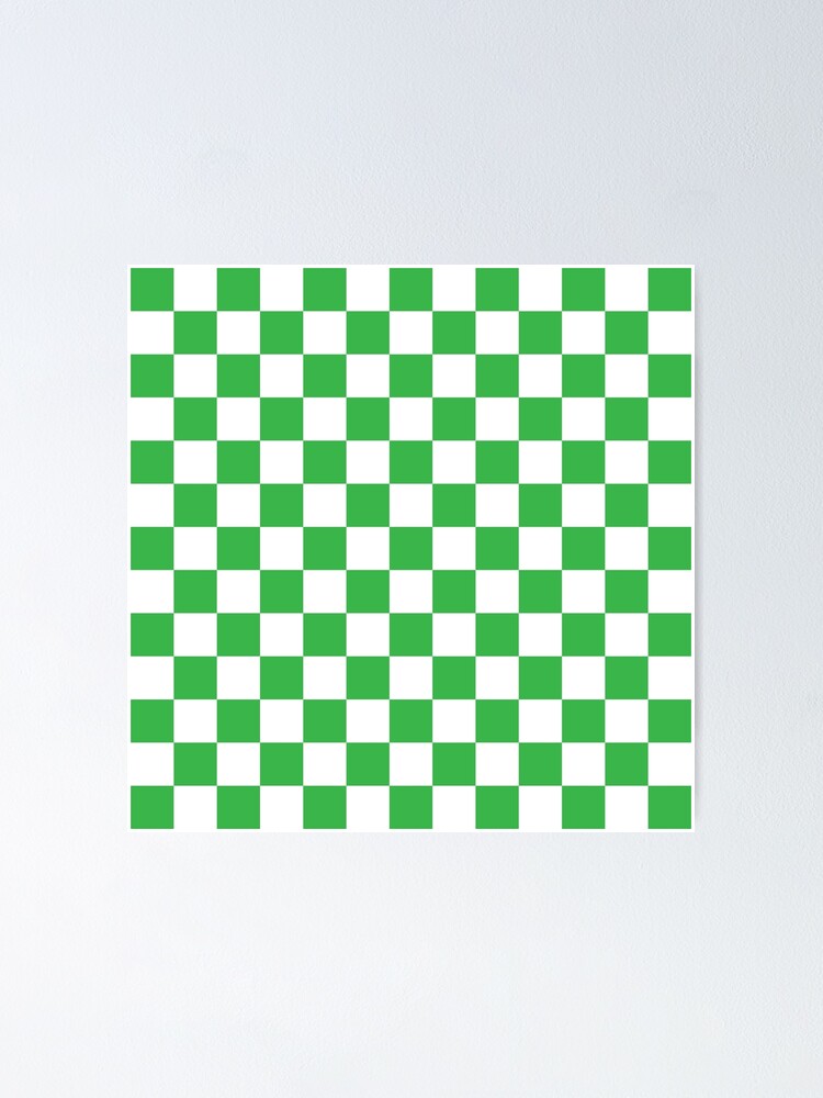 "Green Checkered Pattern" Poster for Sale by XanderOne | Redbubble