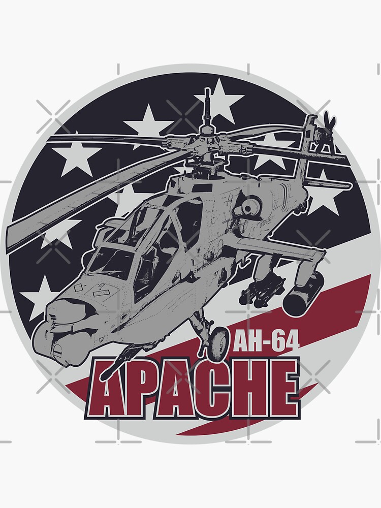 "AH-64 Apache" Sticker for Sale by StrongVlad | Redbubble