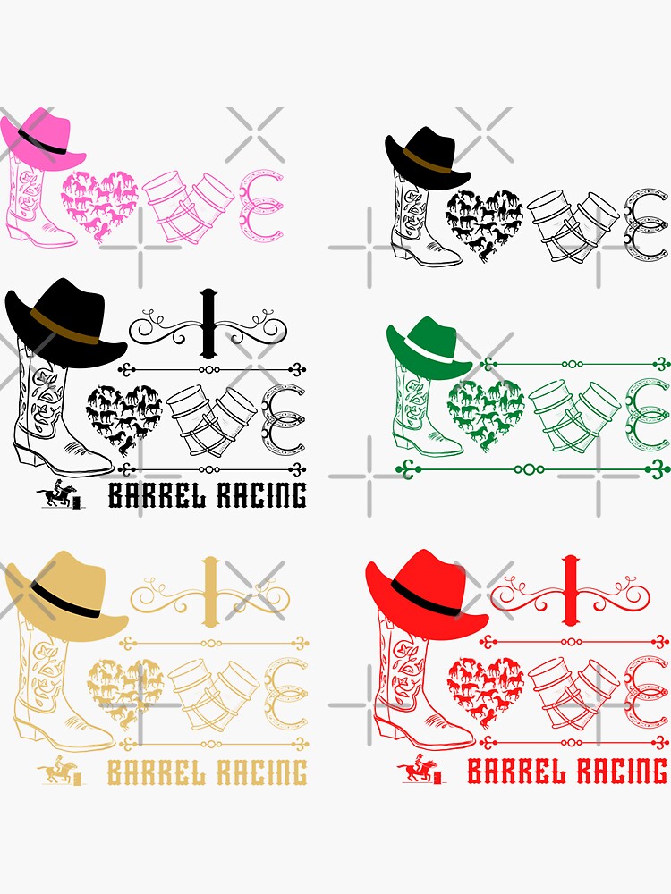 "Barrel Racing-i love barrel racing" Sticker for Sale by CatDogBFF ...