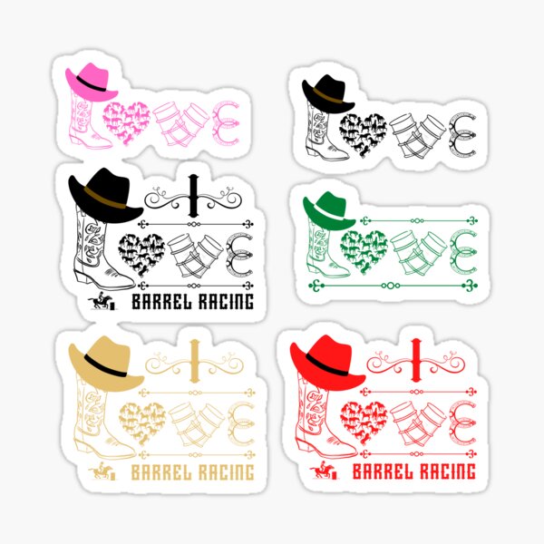 "Barrel Racing-i love barrel racing" Sticker for Sale by CatDogBFF ...