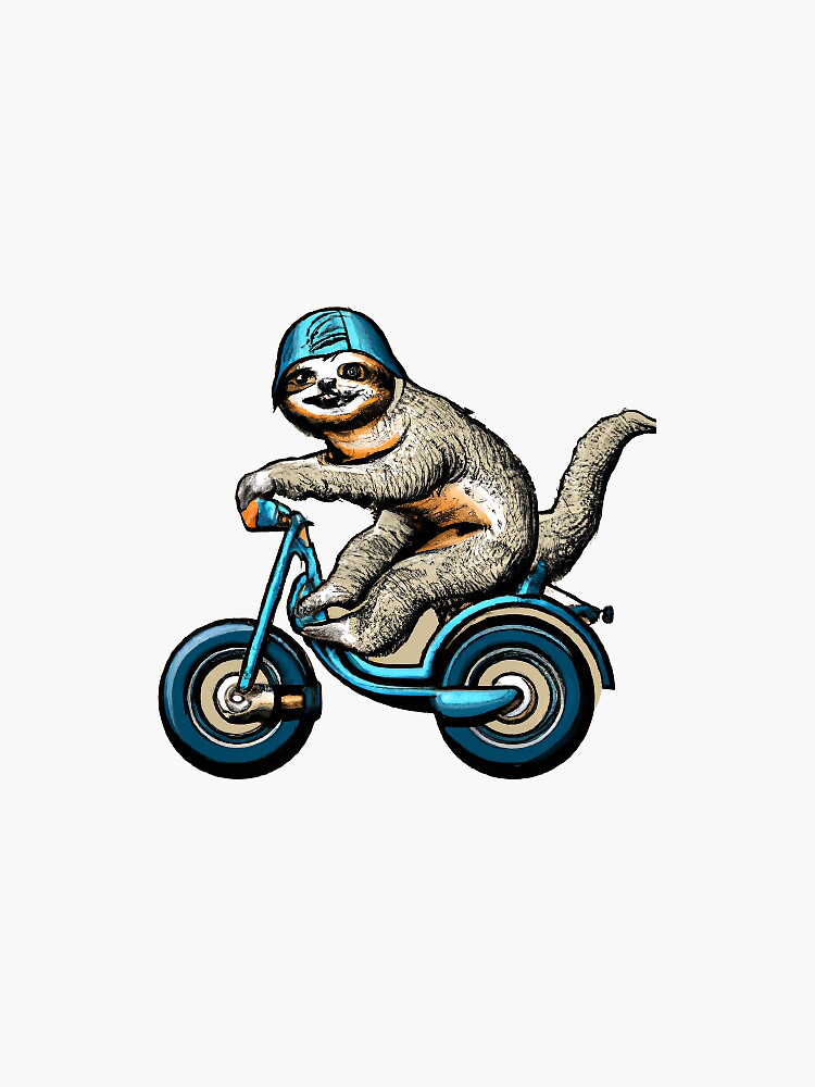 "A Sloth Riding a Motorcycle" Sticker for Sale by Junkster- | Redbubble