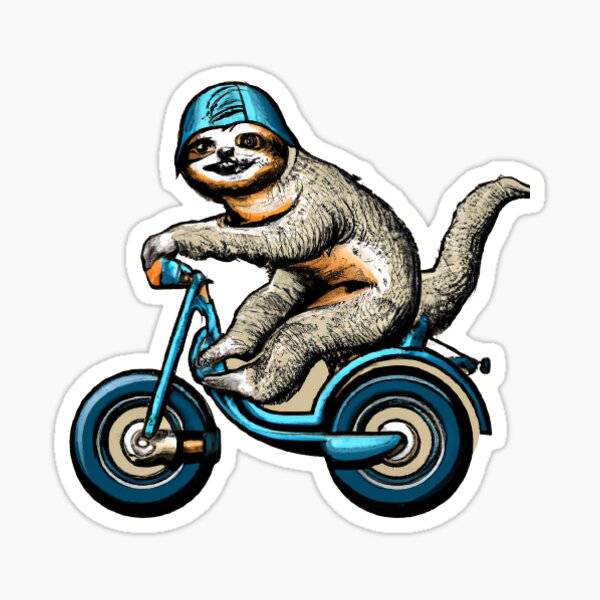 "A Sloth Riding a Motorcycle" Sticker for Sale by Junkster- | Redbubble