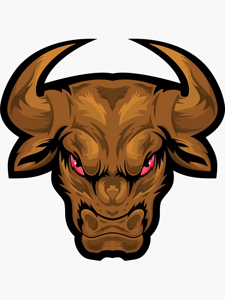 "Angry Scary Bull Design" Sticker for Sale by DANIELXY | Redbubble