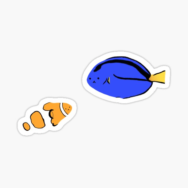 "Clownfish & Blue tang" Sticker for Sale by StudioOwol | Redbubble