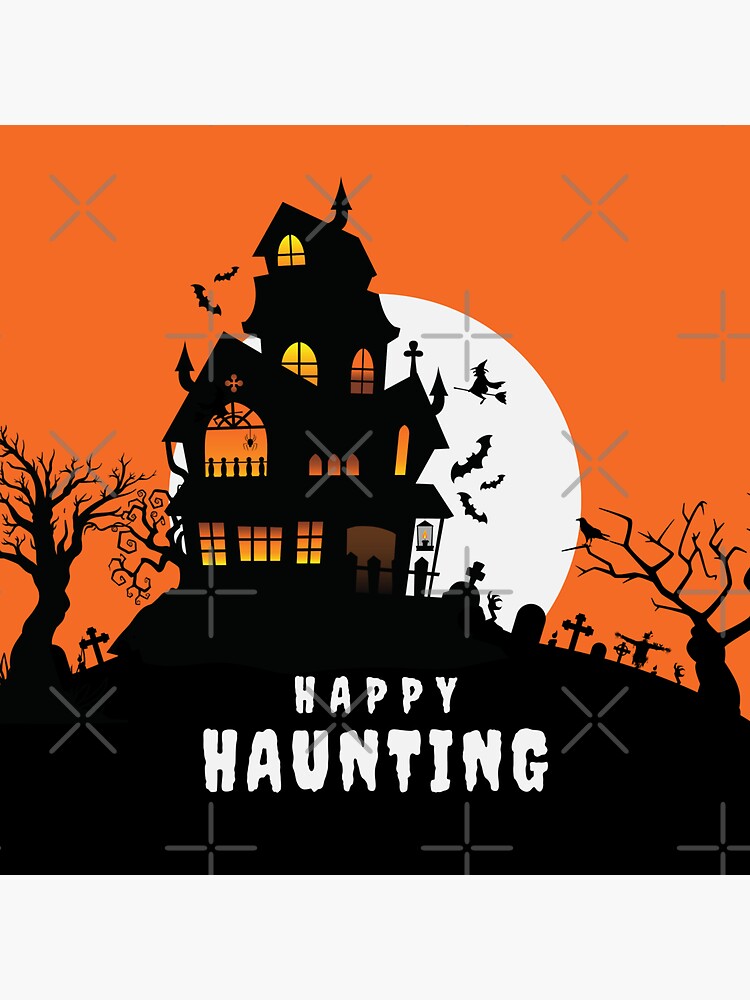 ""Scary Haunted Castle Halloween" Sticker" Sticker for Sale by ...