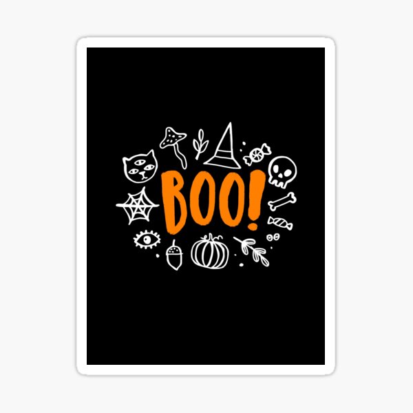 "Halloween Boo sticker" Sticker for Sale by barefooted | Redbubble