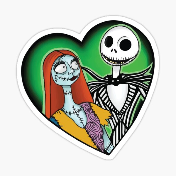 "Jack and Sally" Sticker for Sale by FunkeyMonkey9 | Redbubble