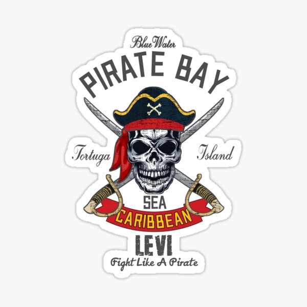 " Name of levi with pirate skull" Sticker for Sale by Ahmedkorany ...