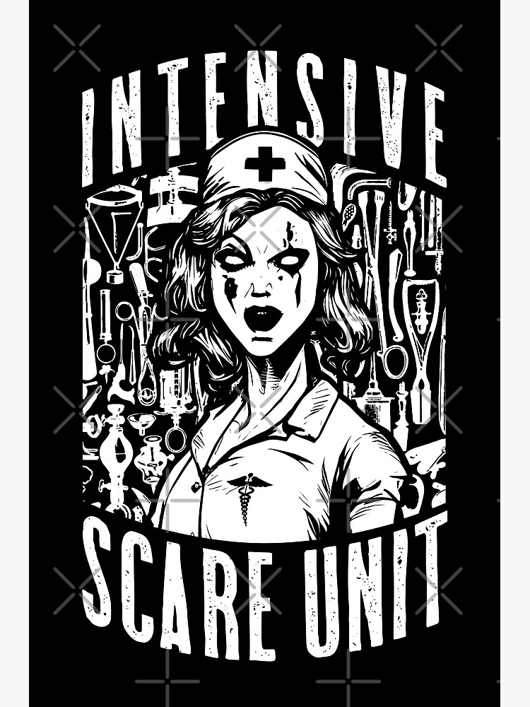 "Nurse Zombie Halloween Intensive Scare Unit Funny Pop Art" Poster for ...