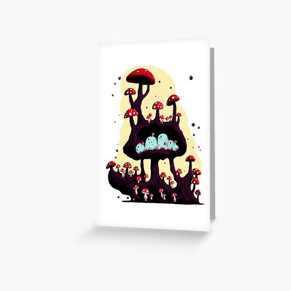 "Little slime monsters living in a toadstool caves with flying plants ...