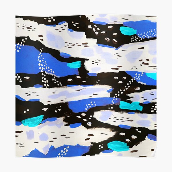 "Spotted Abstract - Neon Blue" Poster for Sale by amandaatkins | Redbubble