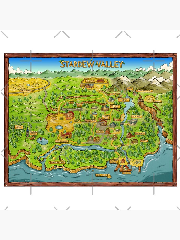 Stardew Valley Vintage Map Premium Matte Poster sold by Unsightly ...