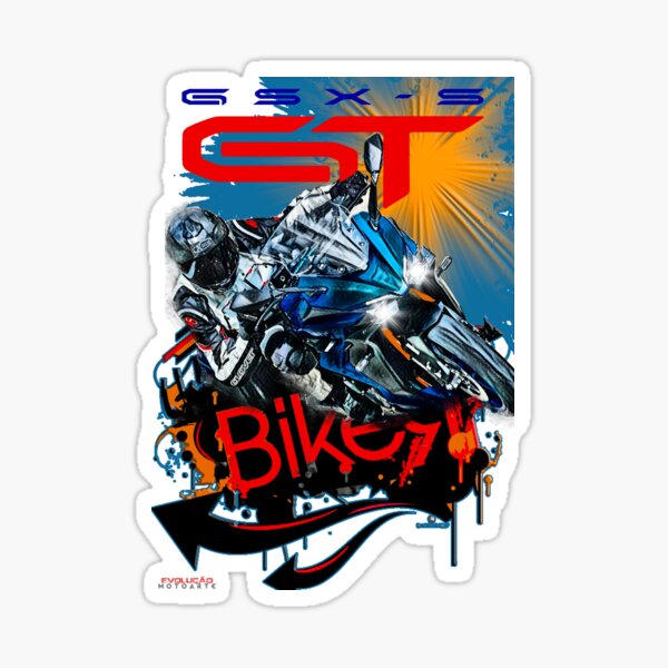 "Suzuki GSXS 1000 GT Biker " Sticker for Sale by Evomotoarte | Redbubble