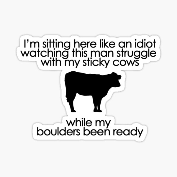 "Sticky Cows - Black" Sticker for Sale by KrockKalseen | Redbubble