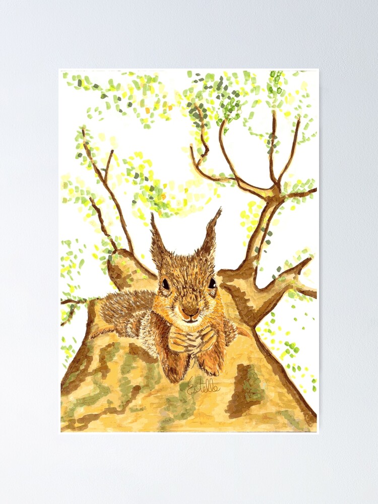 "Red squirrel" Poster for Sale by EstelleNaturals | Redbubble