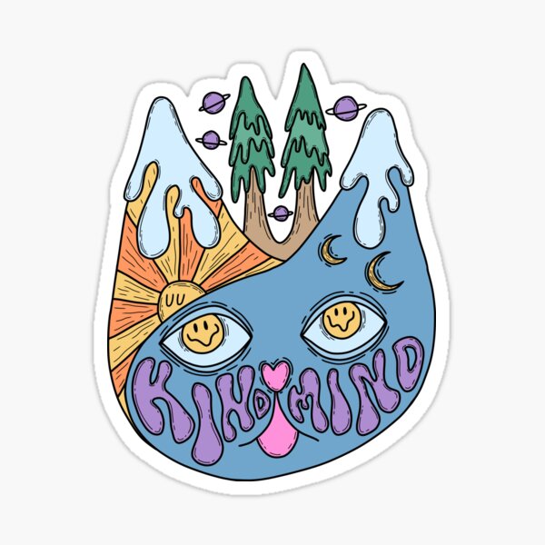 "Kind mind cat" Sticker for Sale by sketchyvix | Redbubble