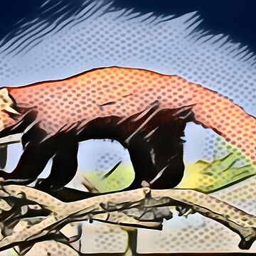 "Red Panda Walk About In Pointillism" Greeting Card for Sale by ...