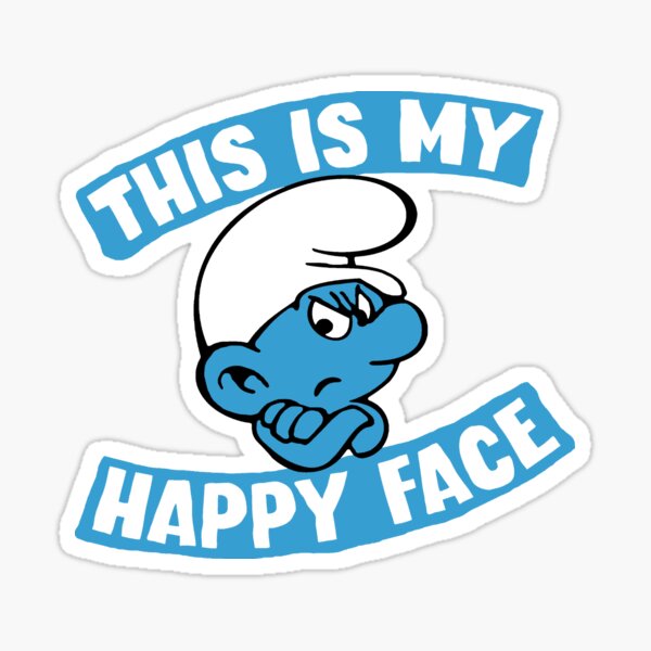 "This Is My Happy Face" Sticker for Sale by REMA-XANADU | Redbubble