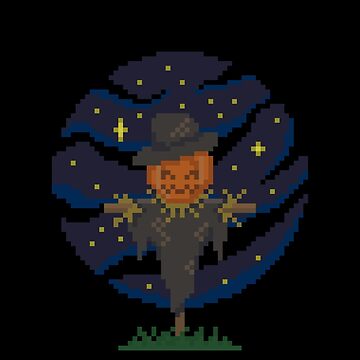 "Halloween Scarecrow Pixel Art " Sticker for Sale by wolfkin-design ...