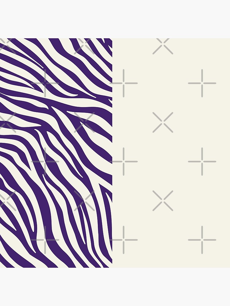 "Antique White Vertical Split and Dark Purple Zebra Print " Poster for ...