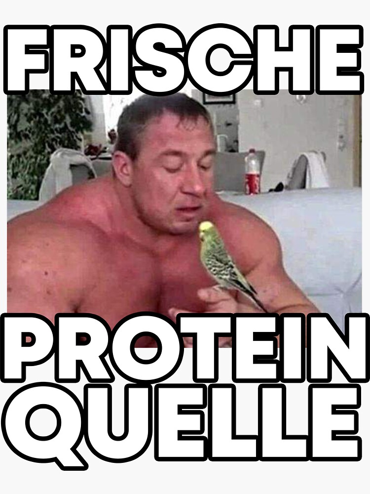 "Markus Rühl Meme Frische Protein Quelle" Sticker for Sale by ...