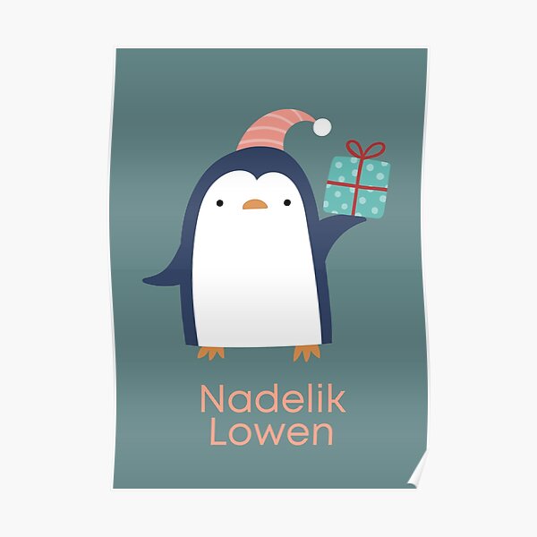 Póster «Nadelik Lowen, Feliz Navidad en Cornualles, Feliz Navidad en ...