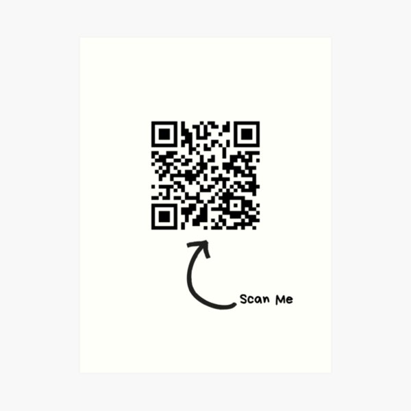 "Never gonna give you up QR code" Art Print for Sale by GrindorsGarage ...