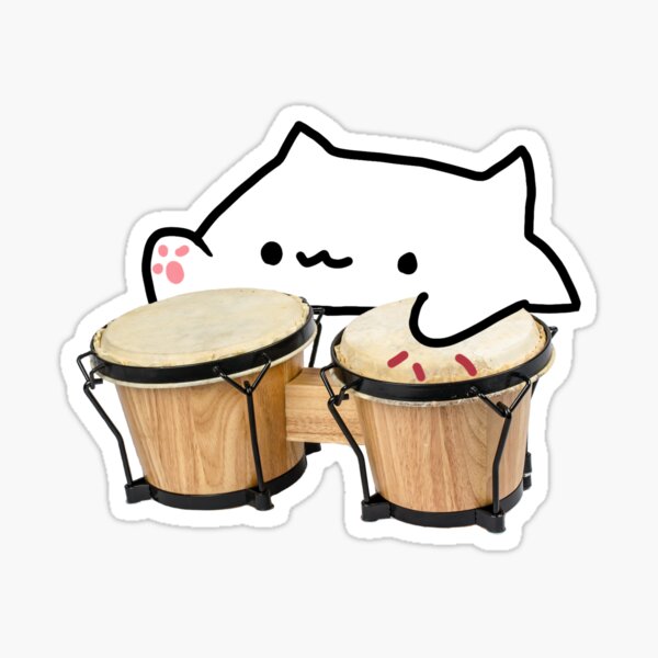 "Bongo Cat Keyboard Game Meme" Sticker for Sale by fomodesigns | Redbubble