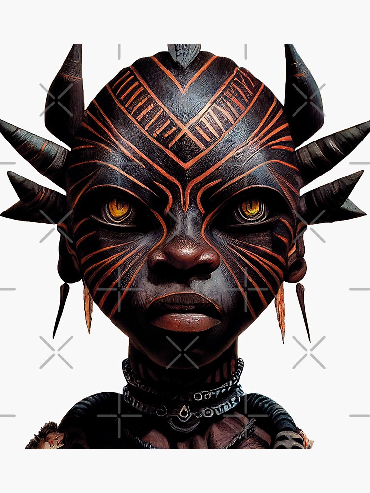 "African wooden zuni doll" Sticker for Sale by Hoity-Toity | Redbubble