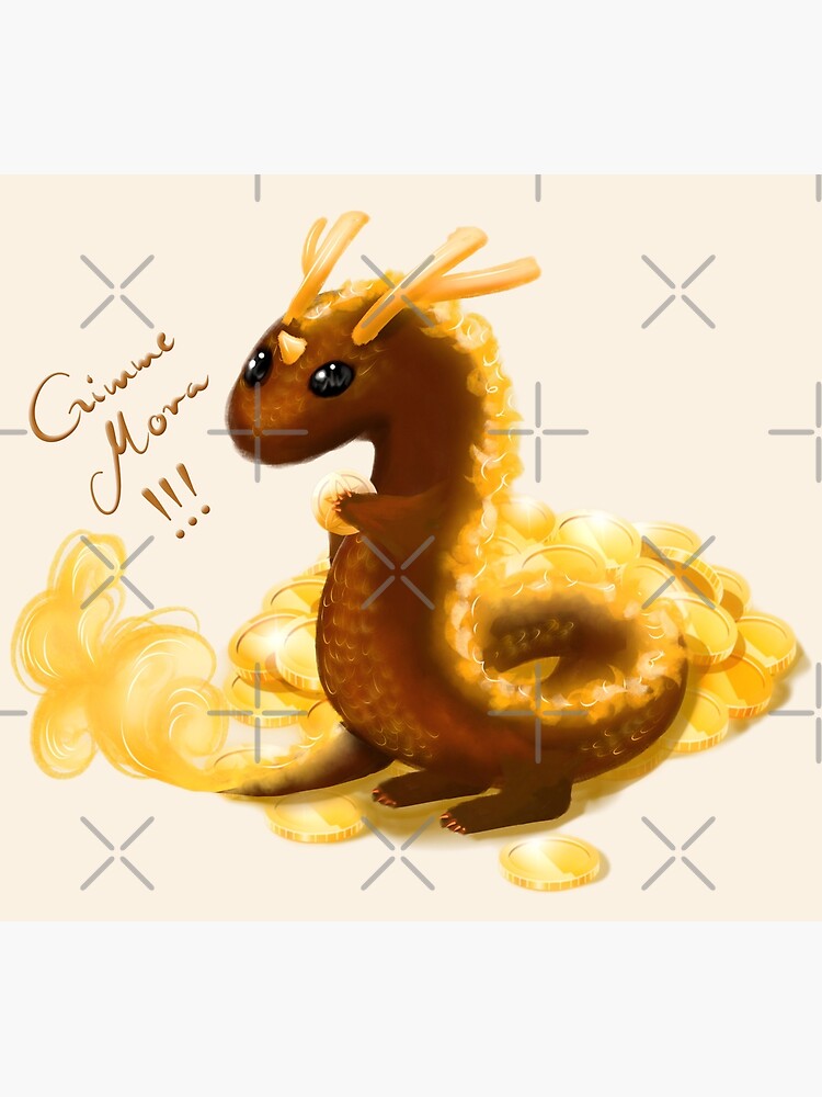 Zhongli Chibi Dragon Genshin Impact Bright Background With Text Poster For Sale By Katzui